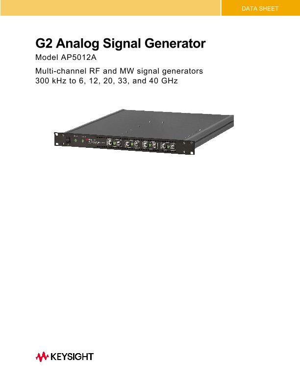 G2 Analog Signal Generator Model AP5012A PDF Asset Page | Keysight